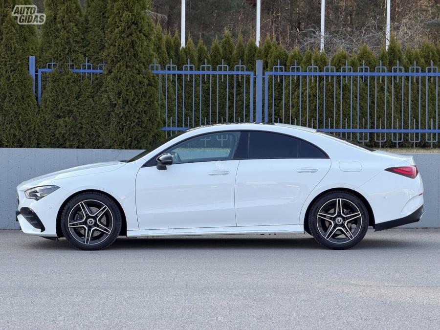 White Mercedes-Benz CLA 200 2024 in Vilnius, with an engine capacity of 1.30 L and mileage of 26 thousand km for 37900 €, photo 3 on AUTOMOTO.COM.LV