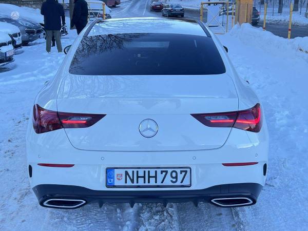 White Mercedes-Benz CLA 200 2024 in Vilnius, with an engine capacity of 1.33 L and mileage of 26 thousand km for 39000 €, photo 7 on AUTOMOTO.COM.LV