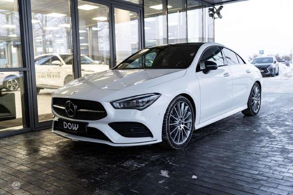 White Mercedes-Benz CLA 220 2019 in Vilnius, with an engine capacity of 1.99 L and mileage of 83 thousand km for 29900 €, photo 2 on AUTOMOTO.COM.LV