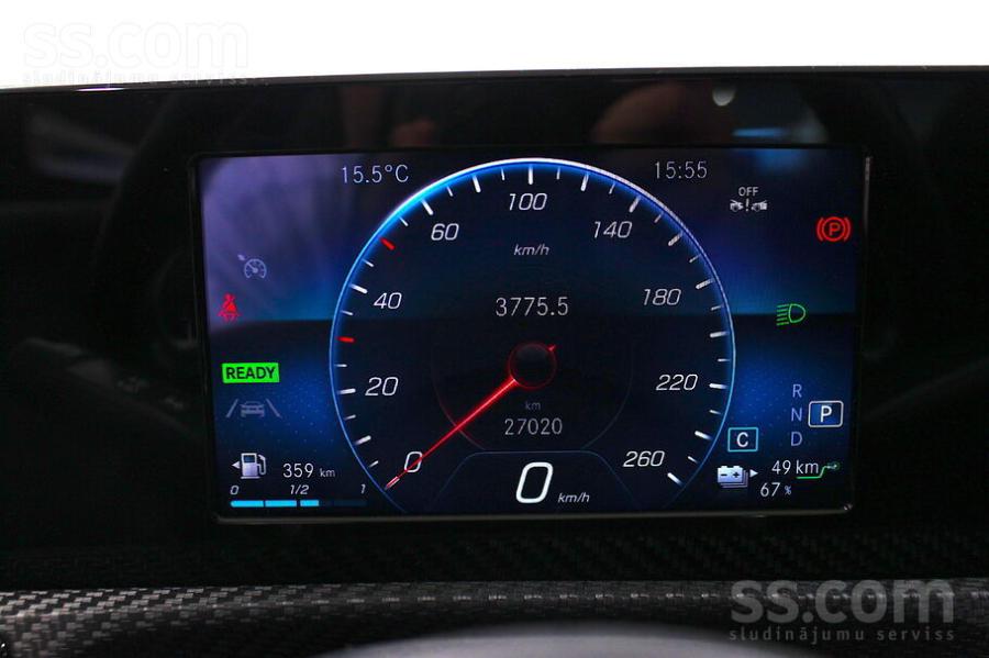 Black Mercedes-Benz CLA 250 2022 in Riga, with an engine capacity of 1.40 L and mileage of 27 thousand km for 32900 €, photo 13 on AUTOMOTO.COM.LV