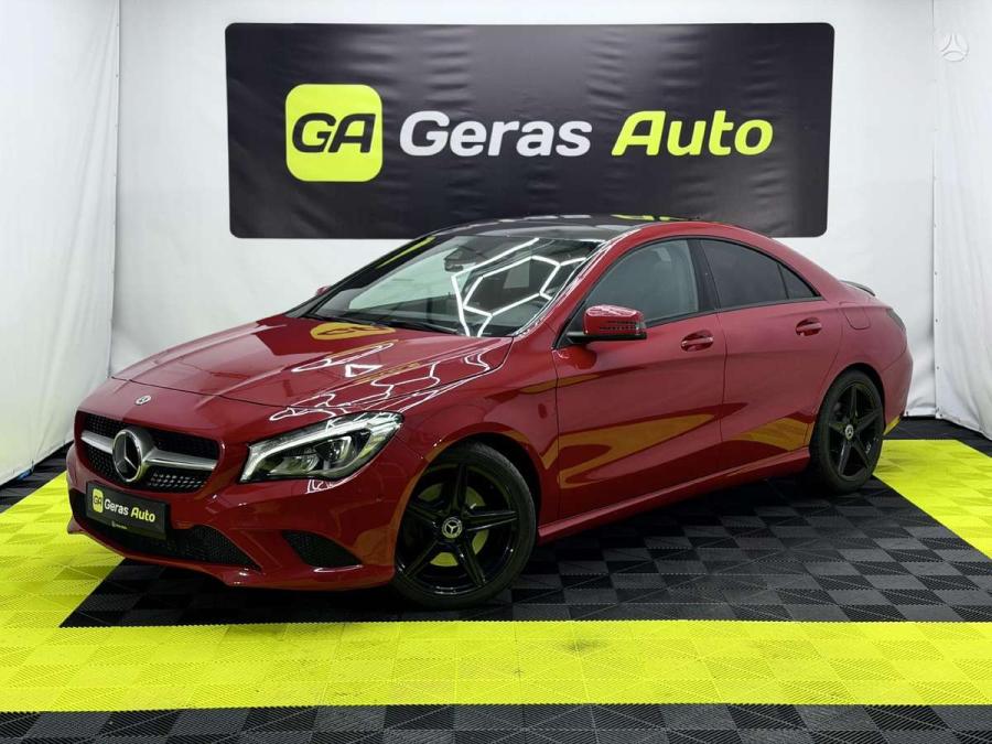Red Mercedes-Benz CLA 250 2017 in Vilnius, with an engine capacity of 1.99 L and mileage of 62 thousand km for 16700 €, photo 1 on AUTOMOTO.COM.LV