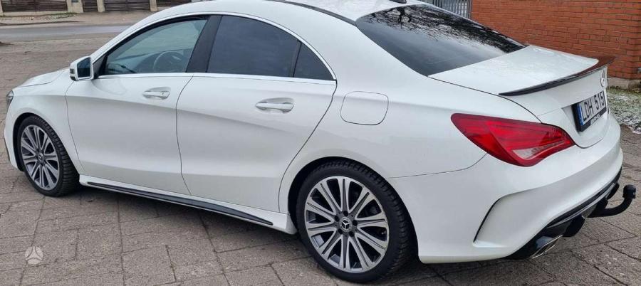 White Mercedes-Benz CLA 250 2018 in Siauliai, with an engine capacity of 1.99 L and mileage of 85 thousand km for 18000 €, photo 2 on AUTOMOTO.COM.LV