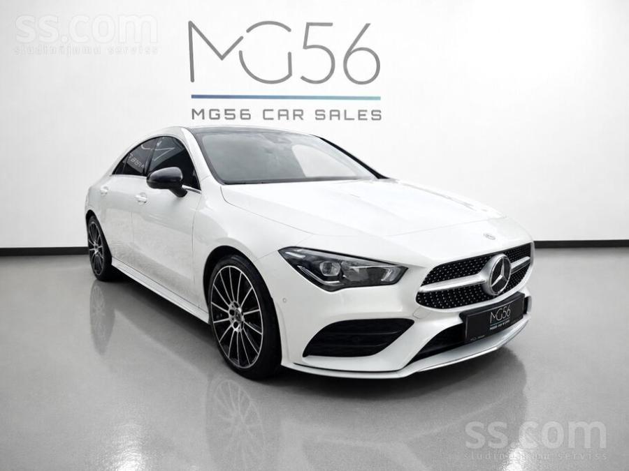 White Mercedes-Benz CLA 250 2020 in Riga, with an engine capacity of 2.00 L and mileage of 74 thousand km for 28900 €, photo 3 on AUTOMOTO.COM.LV