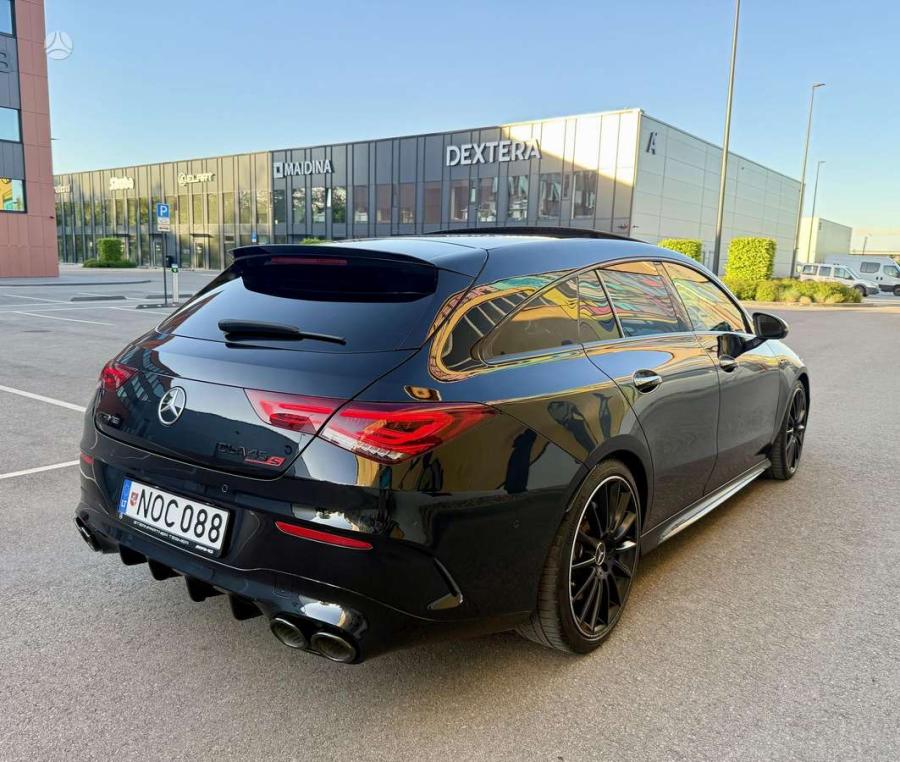 Black Mercedes-Benz CLA 35 AMG 2020 in Vilnius, with an engine capacity of 2.00 L and mileage of 133 thousand km for 25900 €, photo 6 on AUTOMOTO.COM.LV