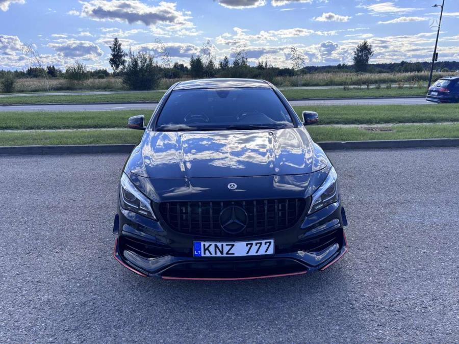 Black Mercedes-Benz CLA 45 AMG 2016 in Vilnius, with an engine capacity of 1.99 L and mileage of 150 thousand km for 29500 €, photo 2 on AUTOMOTO.COM.LV