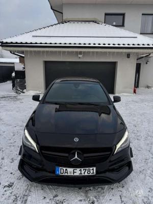 Black Mercedes-Benz CLA 45 AMG 2017 in Vilnius, with an engine capacity of 1.99 L and mileage of 211 thousand km for 23700 €, photo  on AUTOMOTO.COM.LV