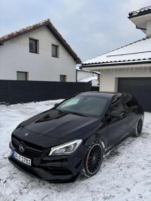 Black Mercedes-Benz CLA 45 AMG 2017 in Vilnius, with an engine capacity of 1.99 L and mileage of 211 thousand km for 23700 €, photo 2 on AUTOMOTO.COM.LV