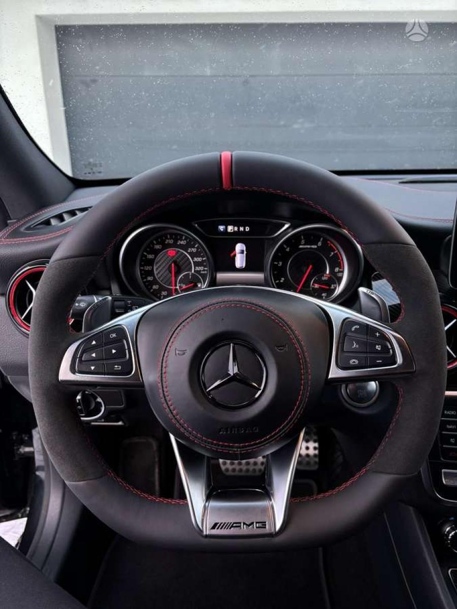 Black Mercedes-Benz CLA 45 AMG 2017 in Vilnius, with an engine capacity of 1.99 L and mileage of 211 thousand km for 23700 €, photo 13 on AUTOMOTO.COM.LV