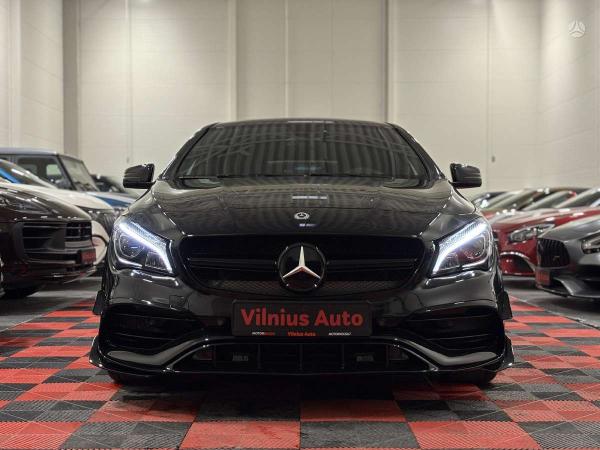 Black Mercedes-Benz CLA 45 AMG 2017 in Vilnius, with an engine capacity of 1.99 L and mileage of 211 thousand km for 24990 €, photo 2 on AUTOMOTO.COM.LV