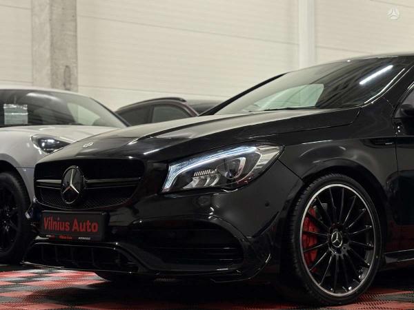 Black Mercedes-Benz CLA 45 AMG 2017 in Vilnius, with an engine capacity of 1.99 L and mileage of 211 thousand km for 24990 €, photo 7 on AUTOMOTO.COM.LV