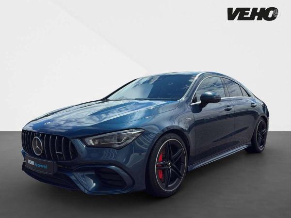 Blue Mercedes-Benz CLA 45 AMG 2020 in Vilnius, with an engine capacity of 1.99 L and mileage of 97 thousand km for 37900 €, photo 1 on AUTOMOTO.COM.LV