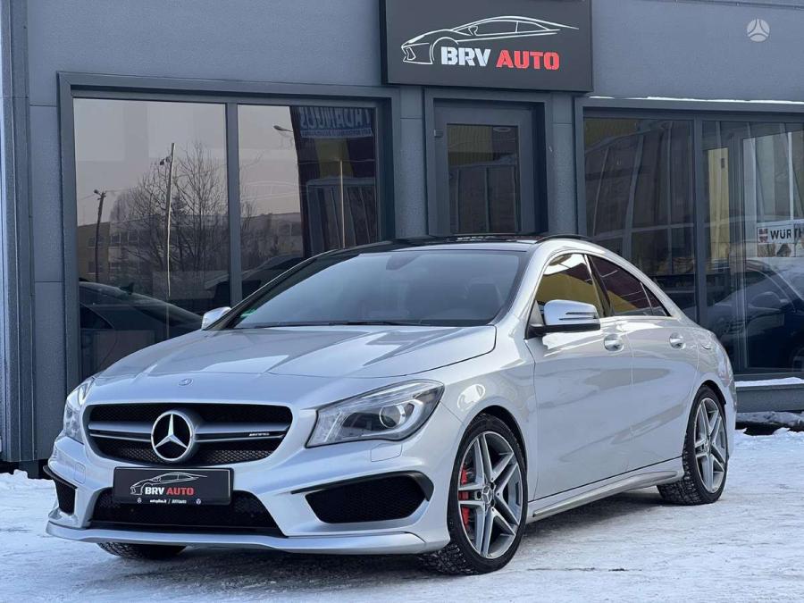 Pelēks Mercedes-Benz CLA 45 AMG 2015 Kėdainiai, ar dzinēja tilpumu 1.99 L un nobraukumu 226 tūkst. km par 19650 €, foto 1 vietnē AUTOMOTO.COM.LV