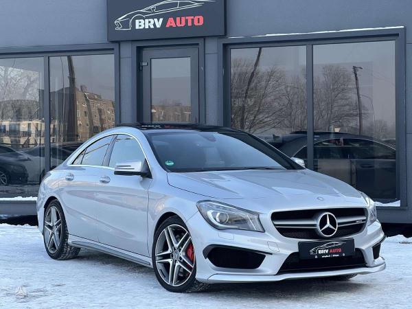 Grey Mercedes-Benz CLA 45 AMG 2015 in Kedainiai, with an engine capacity of 1.99 L and mileage of 226 thousand km for 19650 €, photo 5 on AUTOMOTO.COM.LV