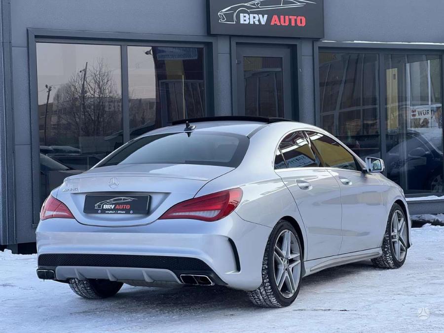 Grey Mercedes-Benz CLA 45 AMG 2015 in Kedainiai, with an engine capacity of 1.99 L and mileage of 226 thousand km for 19650 €, photo 7 on AUTOMOTO.COM.LV