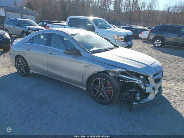 Grey Mercedes-Benz CLA 45 AMG 2015 in Klaipeda, with an engine capacity of 2.00 L and mileage of 213 thousand km for 12100 €, photo 1 on AUTOMOTO.COM.LV