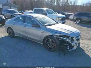 Grey Mercedes-Benz CLA 45 AMG 2015 in Klaipeda, with an engine capacity of 2.00 L and mileage of 213 thousand km for 12100 €, photo  on AUTOMOTO.COM.LV