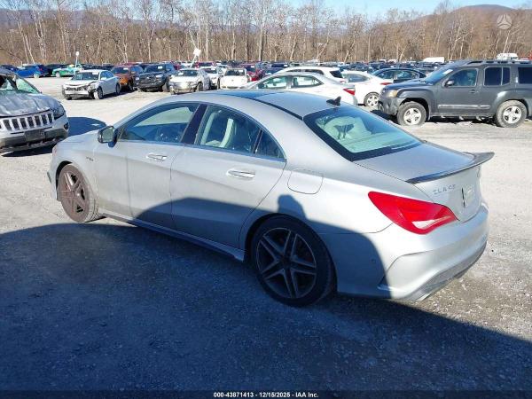 Grey Mercedes-Benz CLA 45 AMG 2015 in Klaipeda, with an engine capacity of 2.00 L and mileage of 213 thousand km for 12100 €, photo 3 on AUTOMOTO.COM.LV