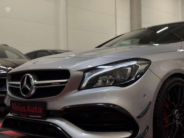 Grey Mercedes-Benz CLA 45 AMG 2018 in Vilnius, with an engine capacity of 1.99 L and mileage of 94 thousand km for 26490 €, photo 7 on AUTOMOTO.COM.LV