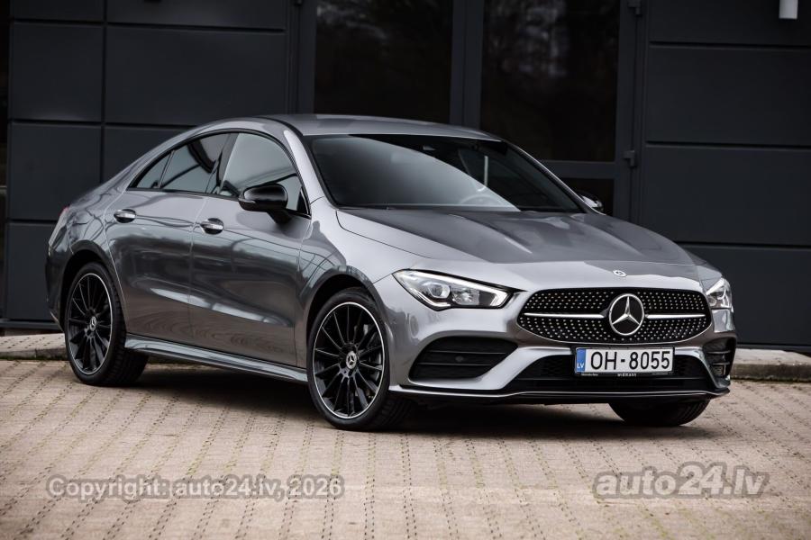 Grey Mercedes-Benz CLA-Class 2022 in Riga, with an engine capacity of 2.00 L and mileage of 75 thousand km for 29990 €, photo 1 on AUTOMOTO.COM.LV