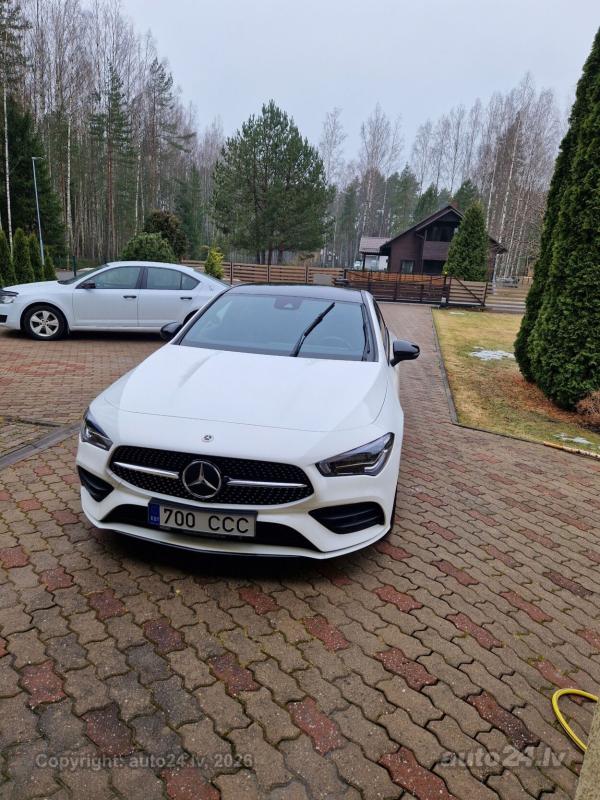 White Mercedes-Benz CLA-Class 2022 in Tallinn, with an engine capacity of 1.30 L and mileage of 78 thousand km for 31900 €, photo 2 on AUTOMOTO.COM.LV