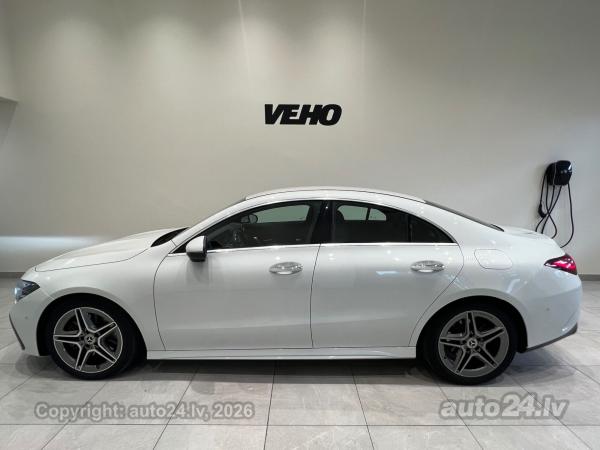 White Mercedes-Benz CLA-Class 2024 in Tallinn, with an engine capacity of 2.00 L and mileage of 42 thousand km for 34900 €, photo 4 on AUTOMOTO.COM.LV