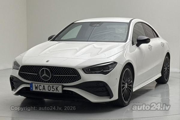 White Mercedes-Benz CLA-Class 2025 in Tallinn, with an engine capacity of 1.30 L and mileage of 28 thousand km for 36995 €, photo 1 on AUTOMOTO.COM.LV