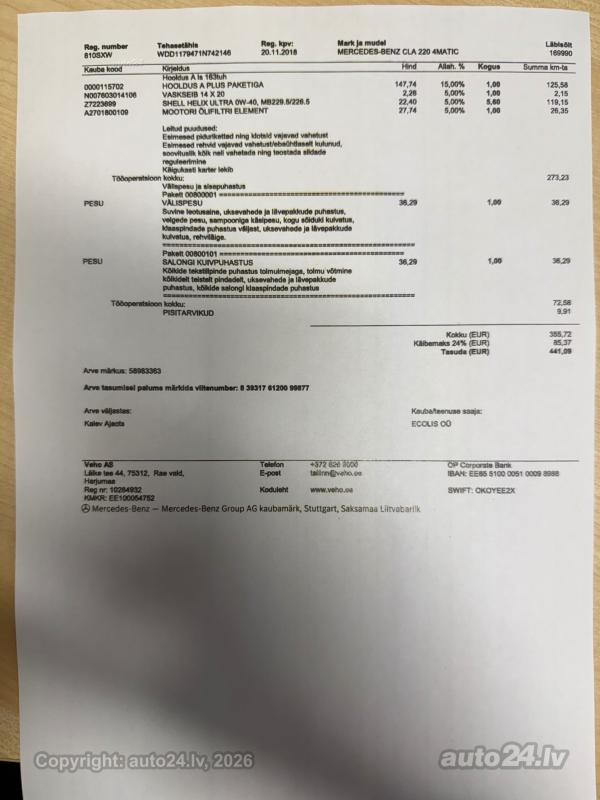 White Mercedes-Benz CLA-Class 2018 in Tallinn, with an engine capacity of 2.00 L and mileage of 170 thousand km for 21000 €, photo 7 on AUTOMOTO.COM.LV
