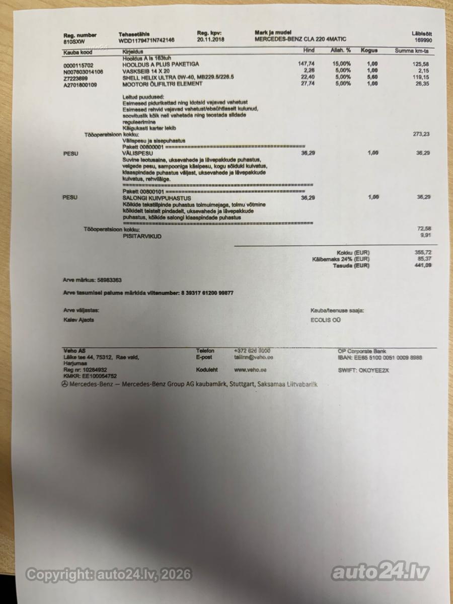 Balts Mercedes-Benz CLA-Class 2018 Tallina, ar dzinēja tilpumu 2.00 L un nobraukumu 170 tūkst. km par 21000 €, foto 8 vietnē AUTOMOTO.COM.LV