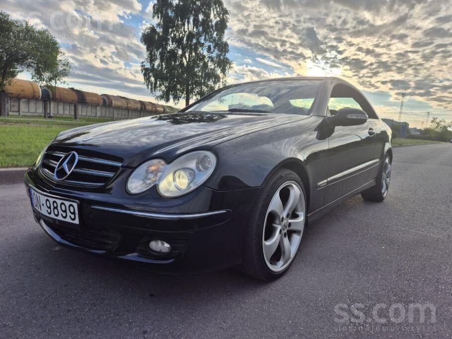 Black Mercedes-Benz CLK 220 2007 in Riga, with an engine capacity of 2.20 L and mileage of 190 thousand km for 2990 €, photo 1 on AUTOMOTO.COM.LV