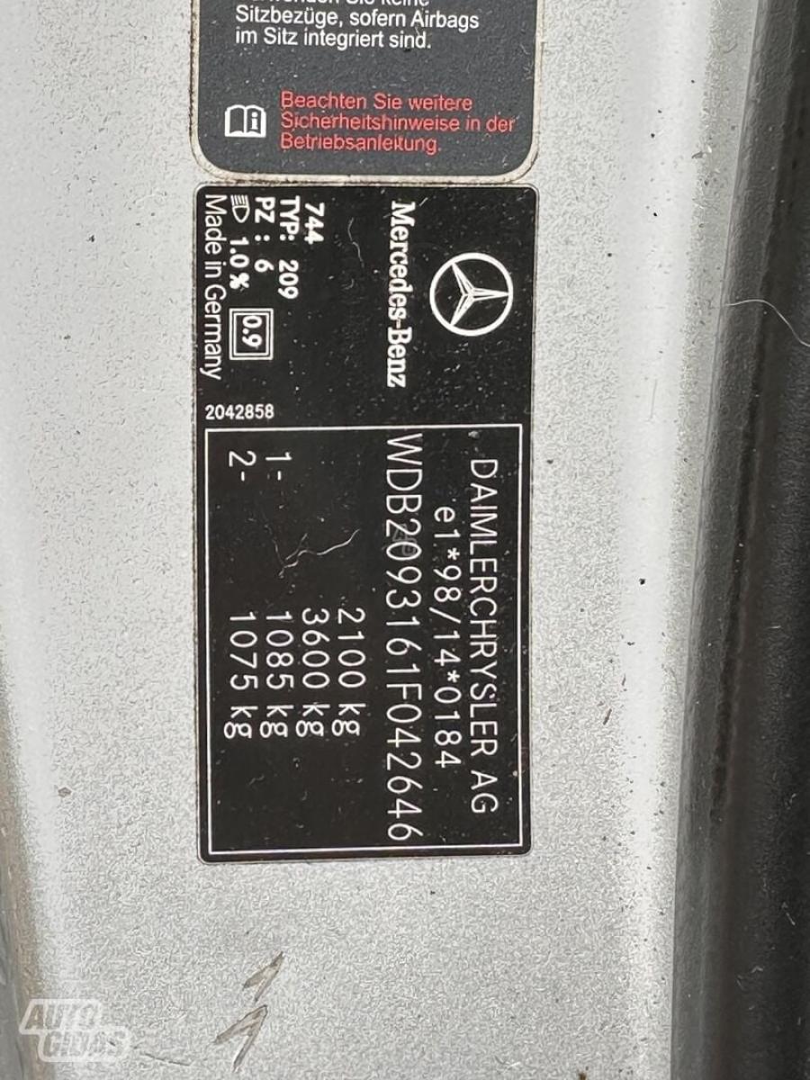 Pelēks Mercedes-Benz clk-270 2003 Utena, ar dzinēja tilpumu 2.70 L un nobraukumu 356 tūkst. km par 2200 €, foto 21 vietnē AUTOMOTO.COM.LV