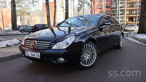 Black Mercedes-Benz CLS 320 2007 in Riga, with an engine capacity of 3.00 L and mileage of 0 thousand km for 5490 €, photo 1 on AUTOMOTO.COM.LV