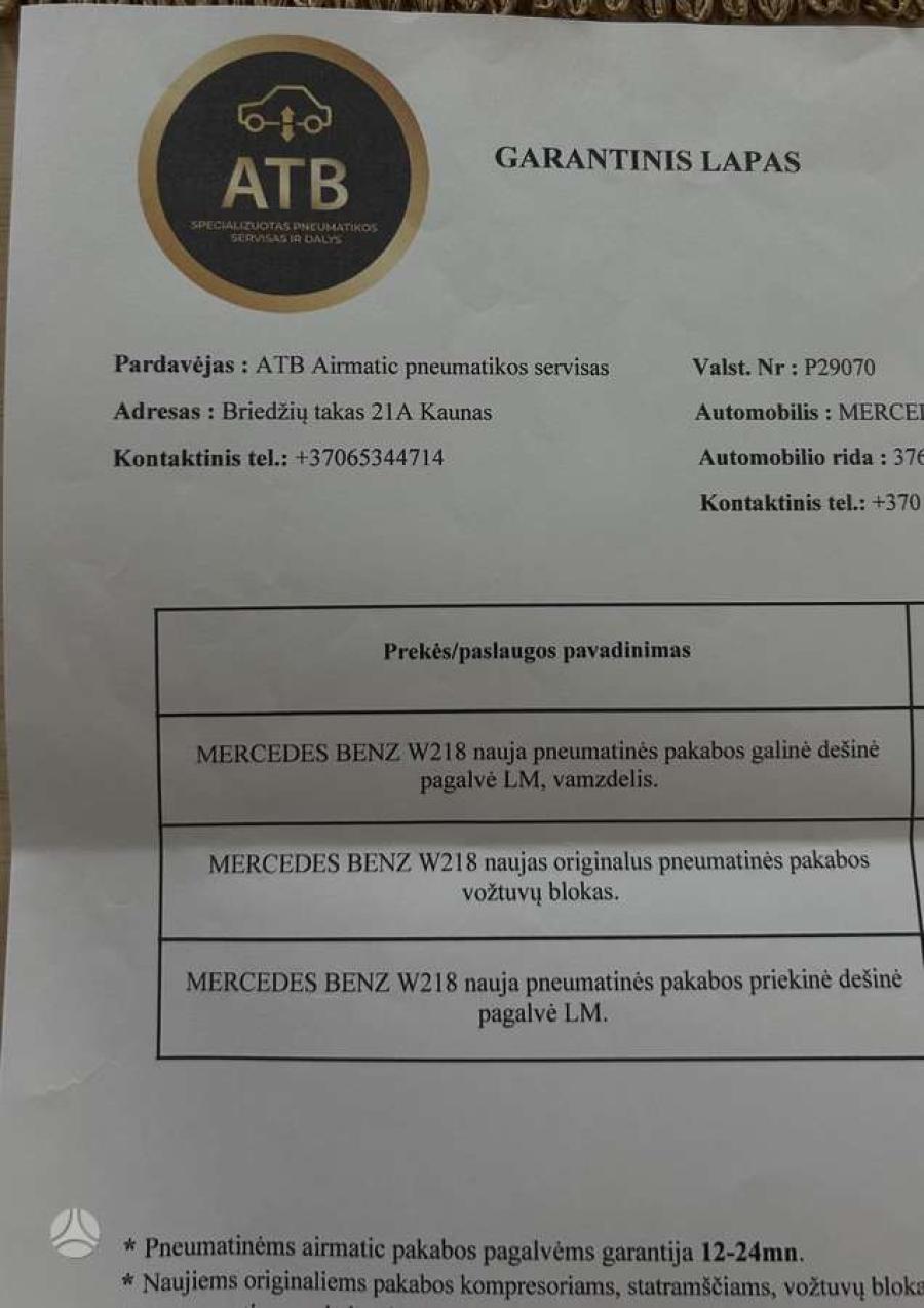 Melns Mercedes-Benz CLS 350 2012 Viļņa, ar dzinēja tilpumu 2.99 L un nobraukumu 377 tūkst. km par 10500 €, foto 25 vietnē AUTOMOTO.COM.LV