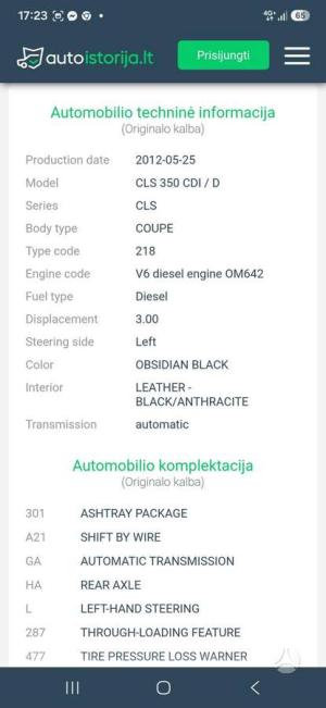 Melns Mercedes-Benz CLS 350 2012 Prienai, ar dzinēja tilpumu 2.99 L un nobraukumu 299 tūkst. km par 10700 €, foto 34 vietnē AUTOMOTO.COM.LV