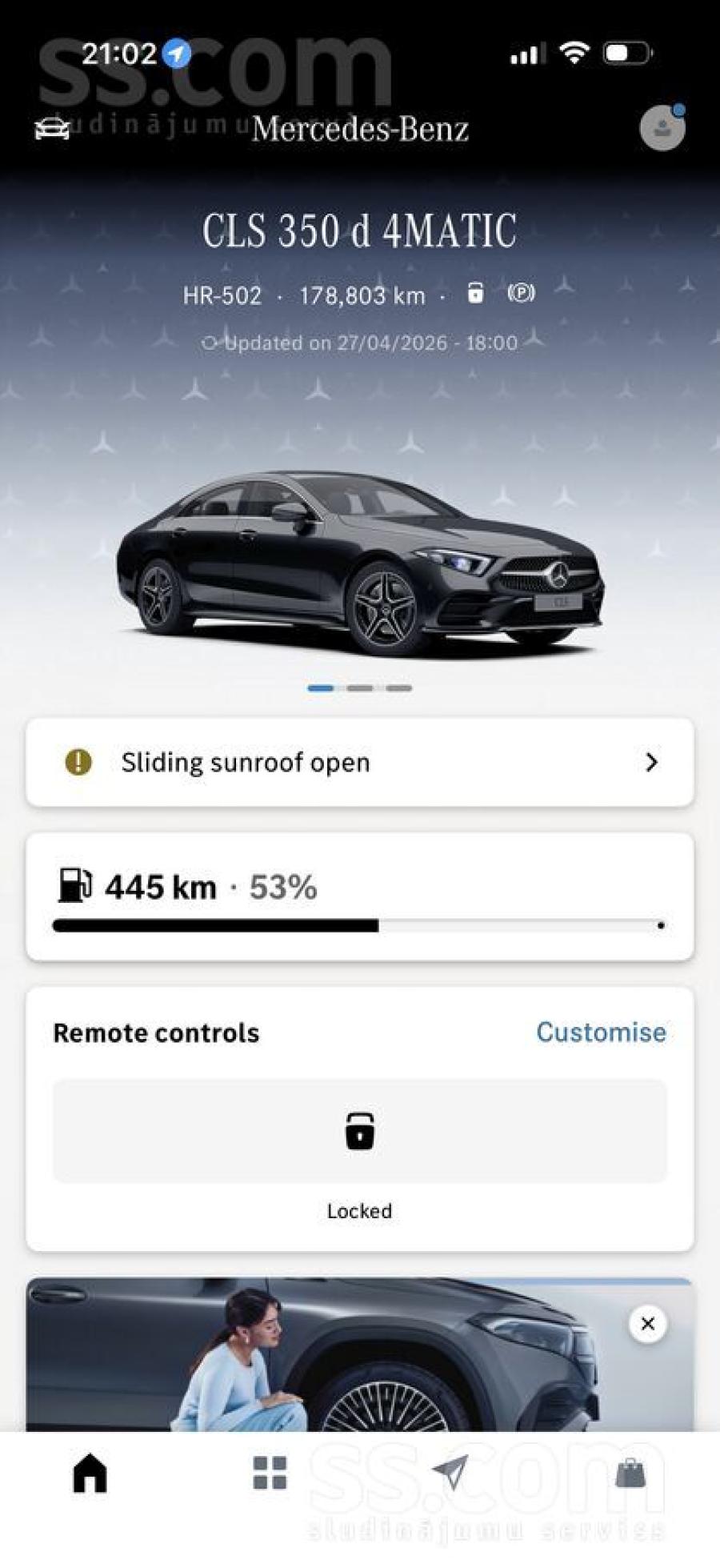Black Mercedes-Benz CLS 350 2018 in Riga, with an engine capacity of 3.00 L and mileage of 178 thousand km for 28900 €, photo 12 on AUTOMOTO.COM.LV