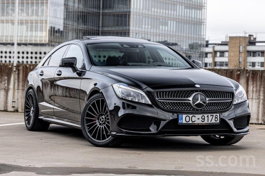 Black Mercedes-Benz CLS 350 2015 in Riga, with an engine capacity of 3.50 L and mileage of 254 thousand km for 13500 €, photo 2 on AUTOMOTO.COM.LV