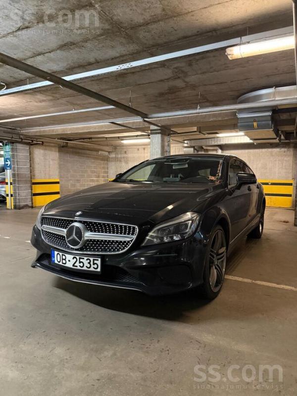 Black Mercedes-Benz CLS 350 2015 in Riga, with an engine capacity of 3.00 L and mileage of 258 thousand km for 15000 €, photo 1 on AUTOMOTO.COM.LV