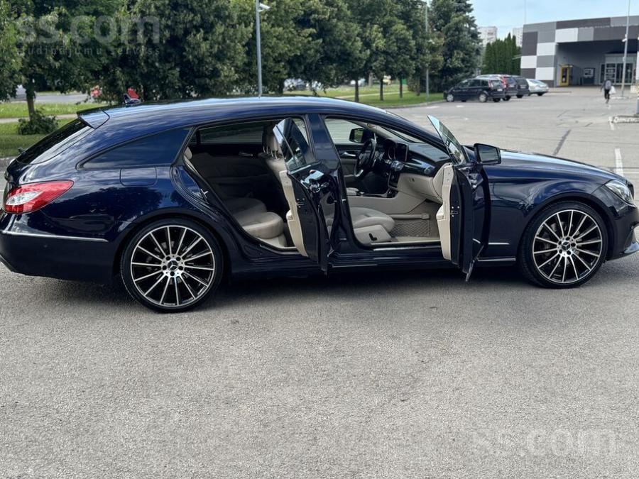 Blue Mercedes-Benz CLS 350 2014 in Riga, with an engine capacity of 3.00 L and mileage of 325 thousand km for 14990 €, photo 6 on AUTOMOTO.COM.LV