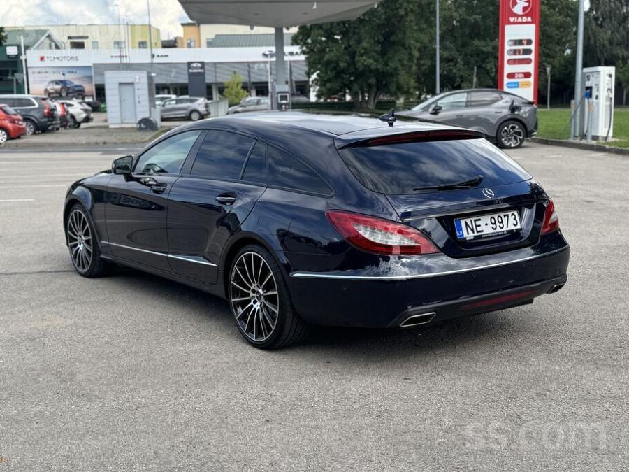 Blue Mercedes-Benz CLS 350 2014 in Riga, with an engine capacity of 3.00 L and mileage of 325 thousand km for 14990 €, photo 24 on AUTOMOTO.COM.LV