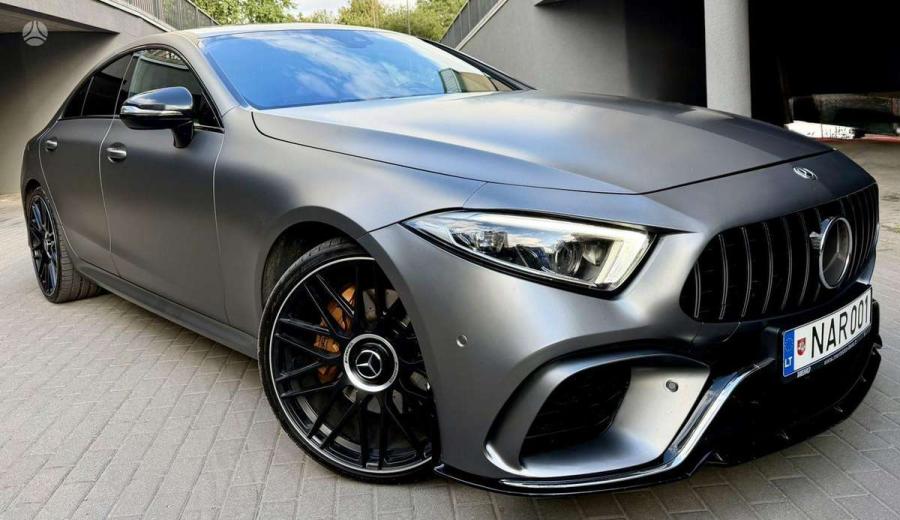 Pelēks Mercedes-Benz CLS 350 2019 Kauņa, ar dzinēja tilpumu 2.93 L un nobraukumu 123 tūkst. km par 35400 €, foto 1 vietnē AUTOMOTO.COM.LV