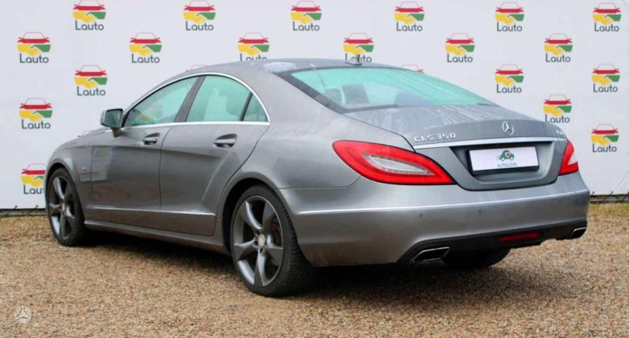 Pelēks Mercedes-Benz CLS 350 2012 Viļņa, ar dzinēja tilpumu 3.00 L un nobraukumu 280 tūkst. km par 13490 €, foto 3 vietnē AUTOMOTO.COM.LV