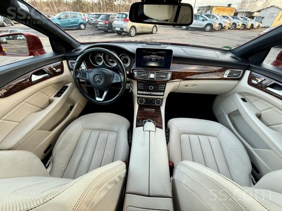 Red Mercedes-Benz CLS 350 2015 in Riga, with an engine capacity of 3.00 L and mileage of 0 thousand km for 16850 €, photo 25 on AUTOMOTO.COM.LV