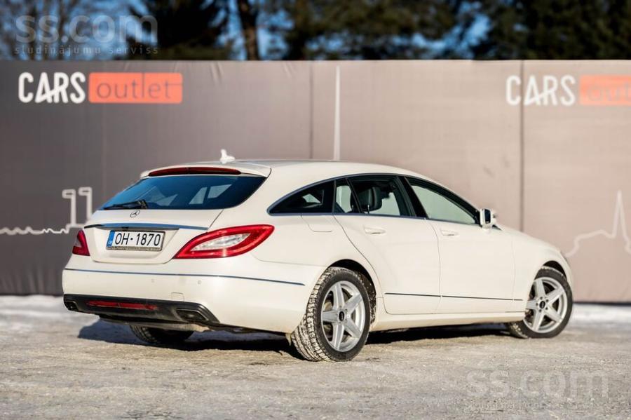 White Mercedes-Benz CLS 350 2012 in Riga, with an engine capacity of 3.00 L and mileage of 356 thousand km for 12990 €, photo 7 on AUTOMOTO.COM.LV