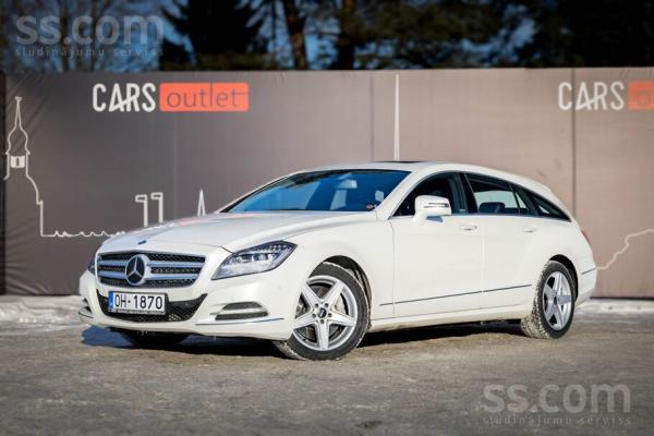 White Mercedes-Benz CLS 350 2012 in Riga, with an engine capacity of 3.00 L and mileage of 356 thousand km for 10990 €, photo 1 on AUTOMOTO.COM.LV
