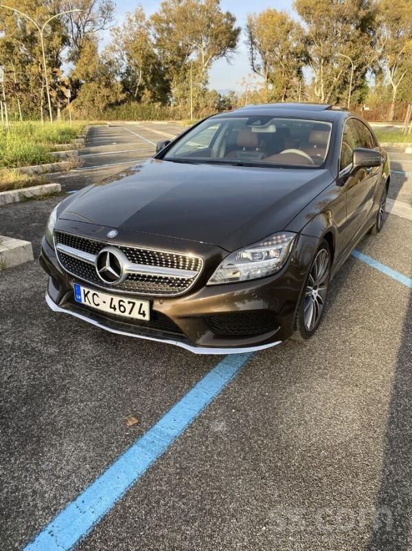 Brown Mercedes-Benz CLS 400 2015 in Riga, with an engine capacity of 3.60 L and mileage of 79 thousand km for 23900 €, photo 1 on AUTOMOTO.COM.LV