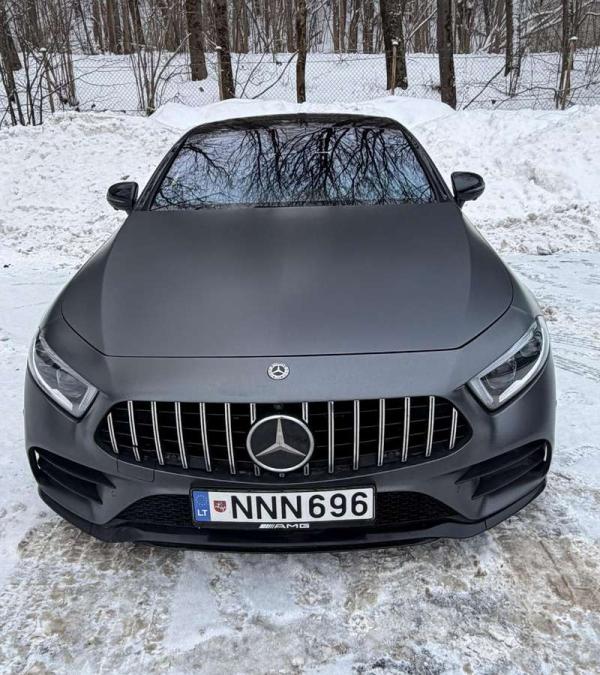 Grey Mercedes-Benz CLS 450 2018 in Vilnius, with an engine capacity of 3.00 L and mileage of 142 thousand km for 39500 €, photo 5 on AUTOMOTO.COM.LV