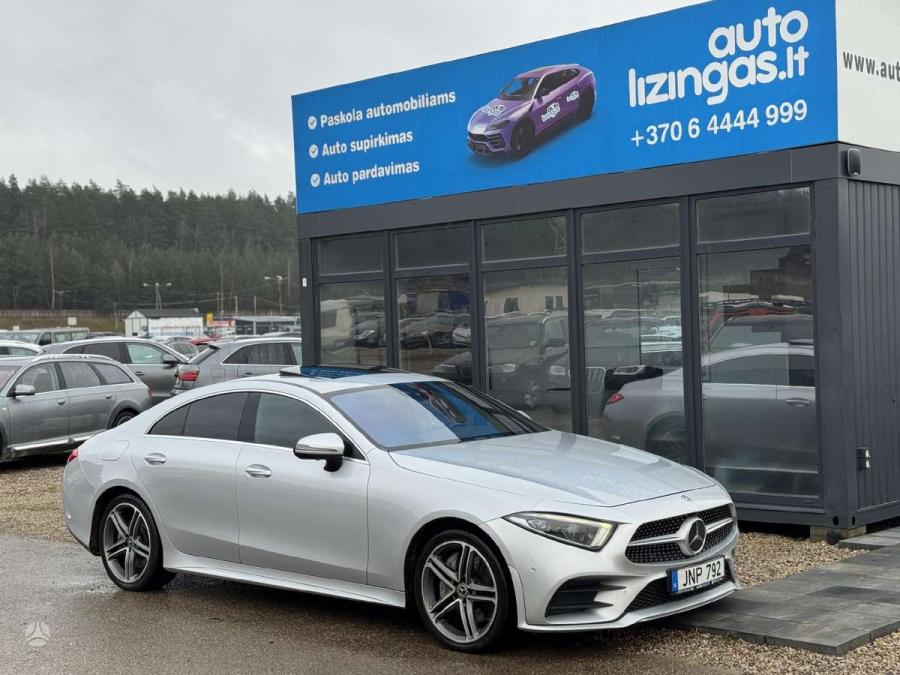 Pelēks Mercedes-Benz CLS 450 2019 Viļņa, ar dzinēja tilpumu 3.00 L un nobraukumu 207 tūkst. km par 25950 €, foto 2 vietnē AUTOMOTO.COM.LV