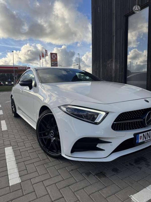 White Mercedes-Benz CLS 450 2018 in Palanga, with an engine capacity of 3.00 L and mileage of 126 thousand km for 38000 €, photo 1 on AUTOMOTO.COM.LV
