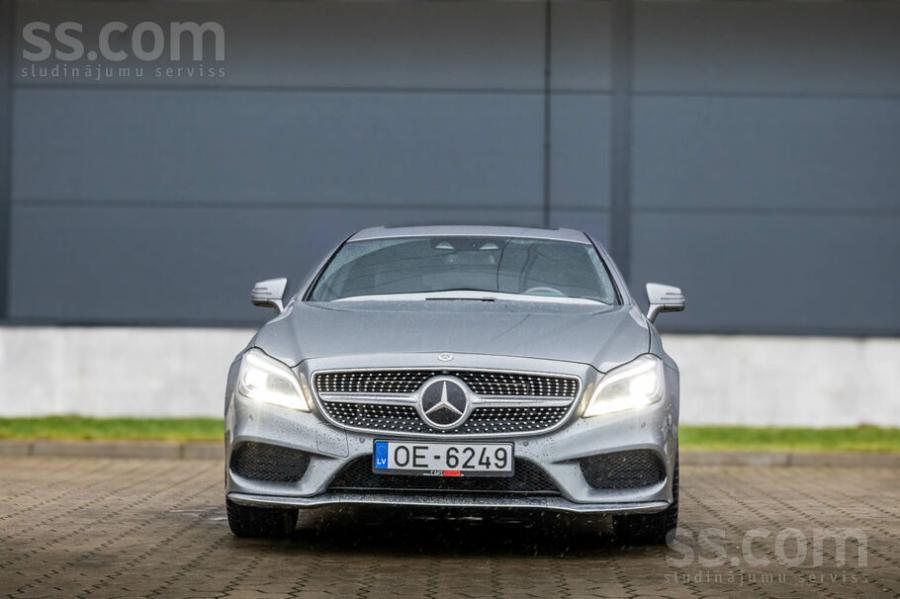 Grey Mercedes-Benz CLS 500 2017 in Riga, with an engine capacity of 4.70 L and mileage of 274 thousand km for 19990 €, photo 2 on AUTOMOTO.COM.LV