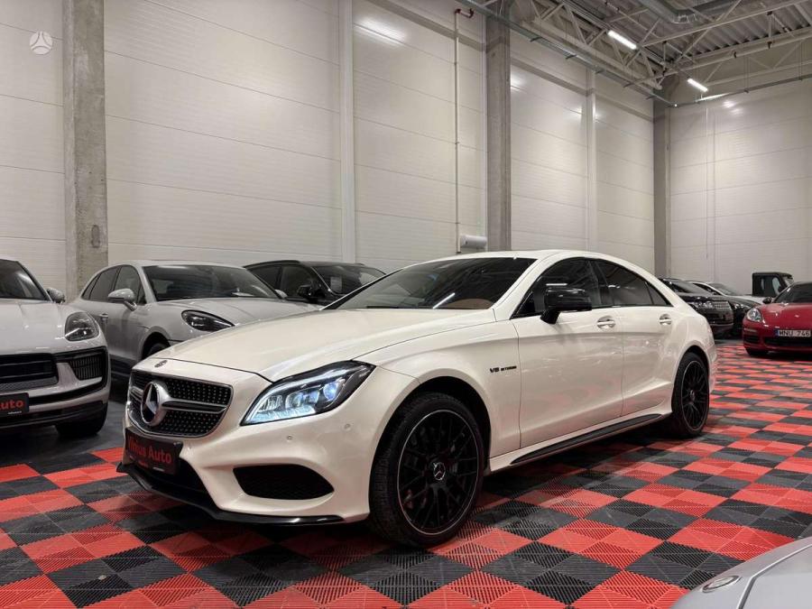 Balts Mercedes-Benz CLS 550 2018 Viļņa, ar dzinēja tilpumu 3.66 L un nobraukumu 142 tūkst. km par 32990 €, foto 1 vietnē AUTOMOTO.COM.LV