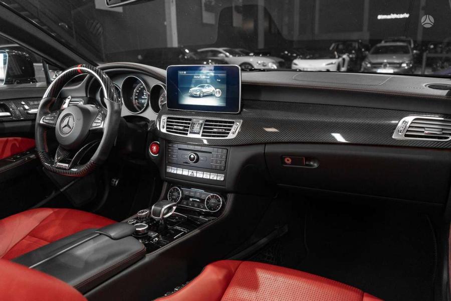 Black Mercedes-Benz cls-63-amg 2015 in Riga, with an engine capacity of 5.46 L and mileage of 204 thousand km for 35900 €, photo 13 on AUTOMOTO.COM.LV